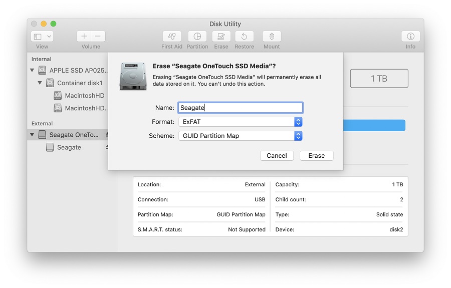 How to format your drive ExFAT on macOS 10.11 (El Capitan) to macOS 10. ...